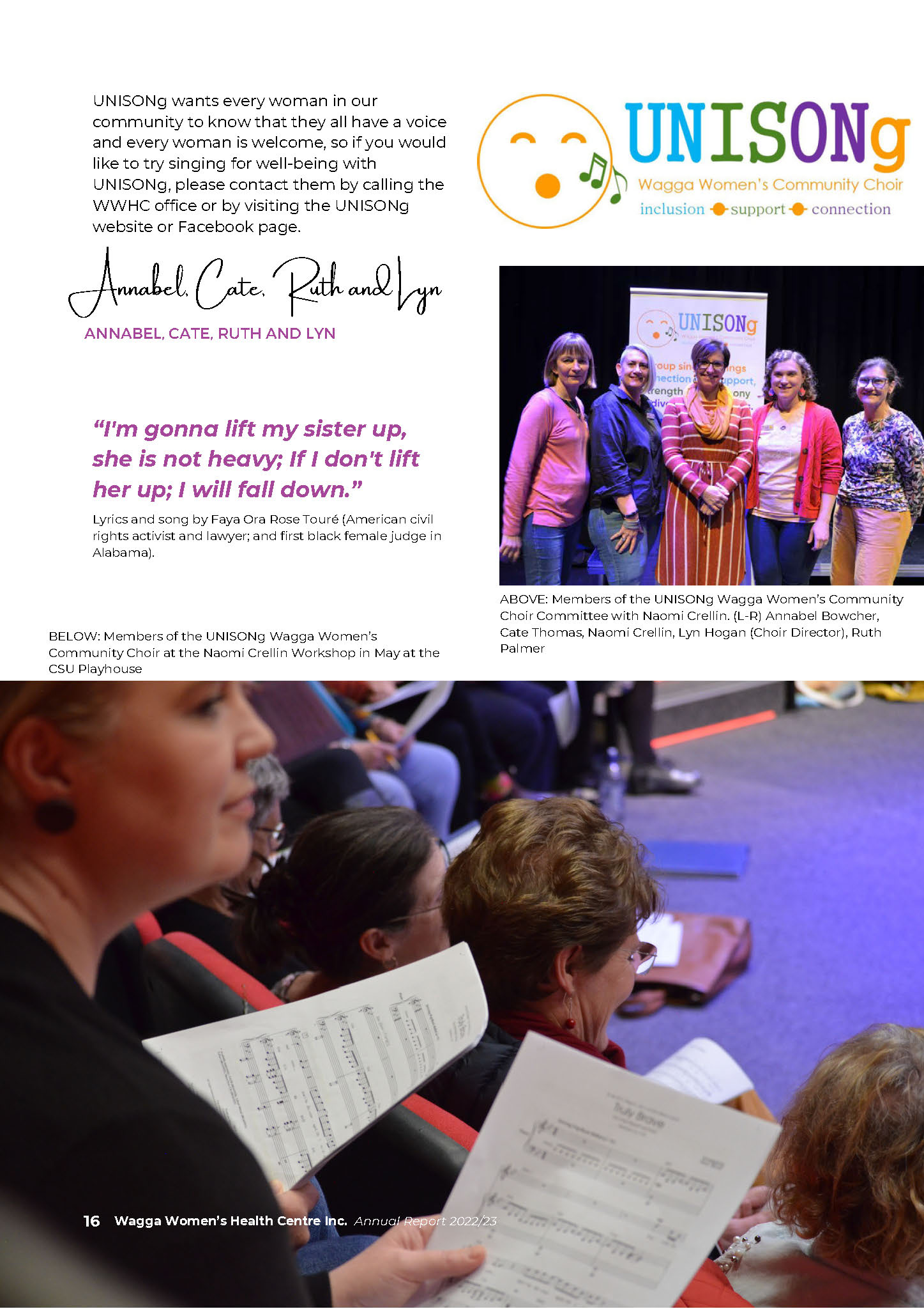 Wagga Wagga Women's Choir - 2023-12-09 - Choir news item: 2022/23 Wagga Women's Health Centre ...